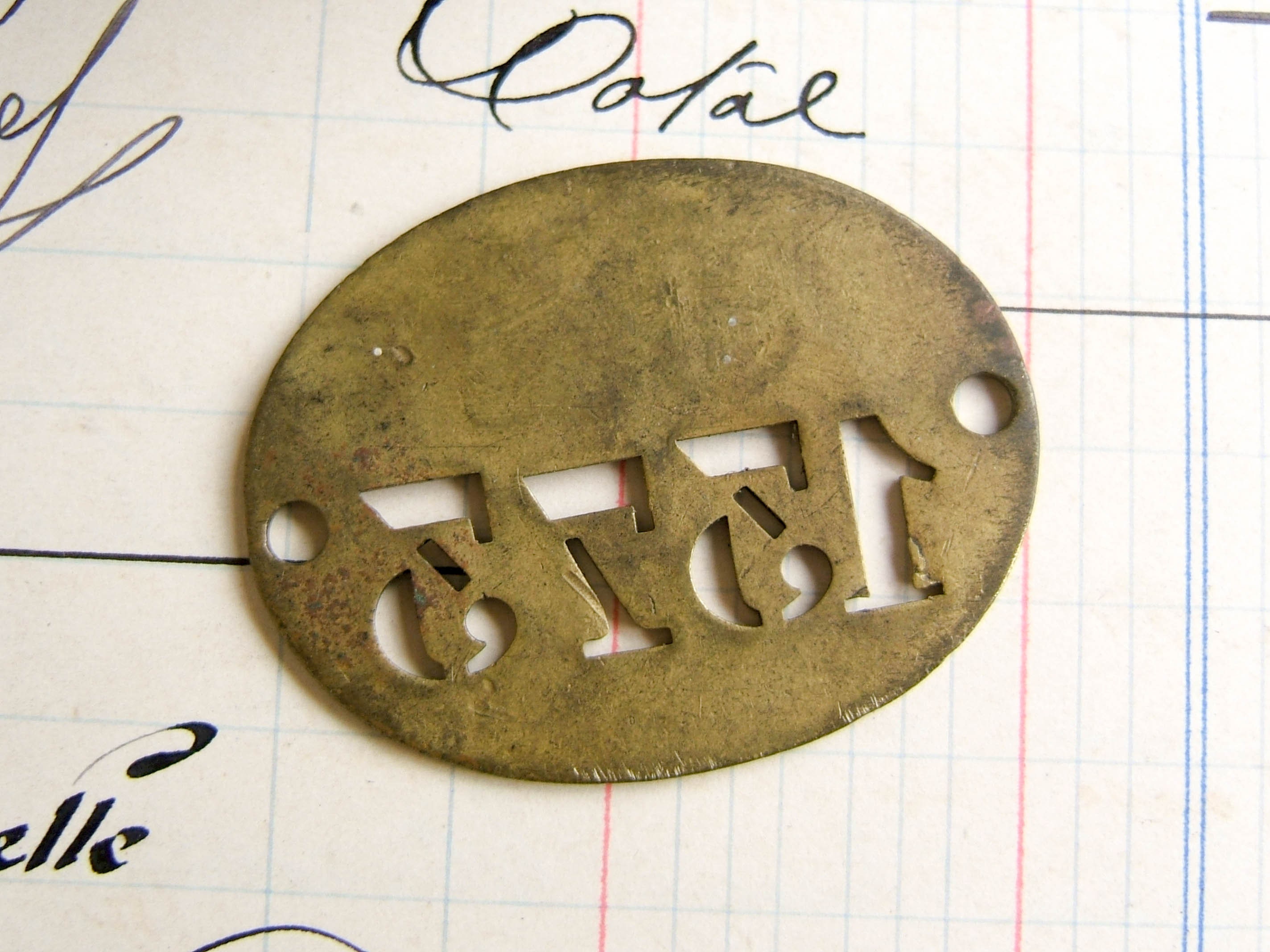 Vintage French Brass Number Tag Antique Metal Brass Sign - Etsy