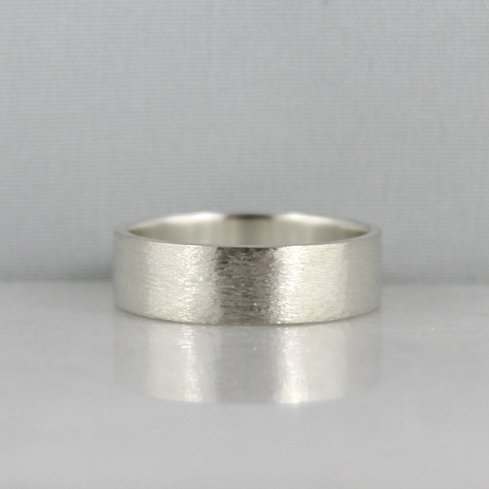 Wedding Band Sterling Silver Matte Finish Made to Order | Etsy