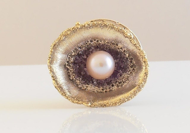 Large Statement Ring Cocktail Ring Unique Ring Extra Large Pearl Ring ...