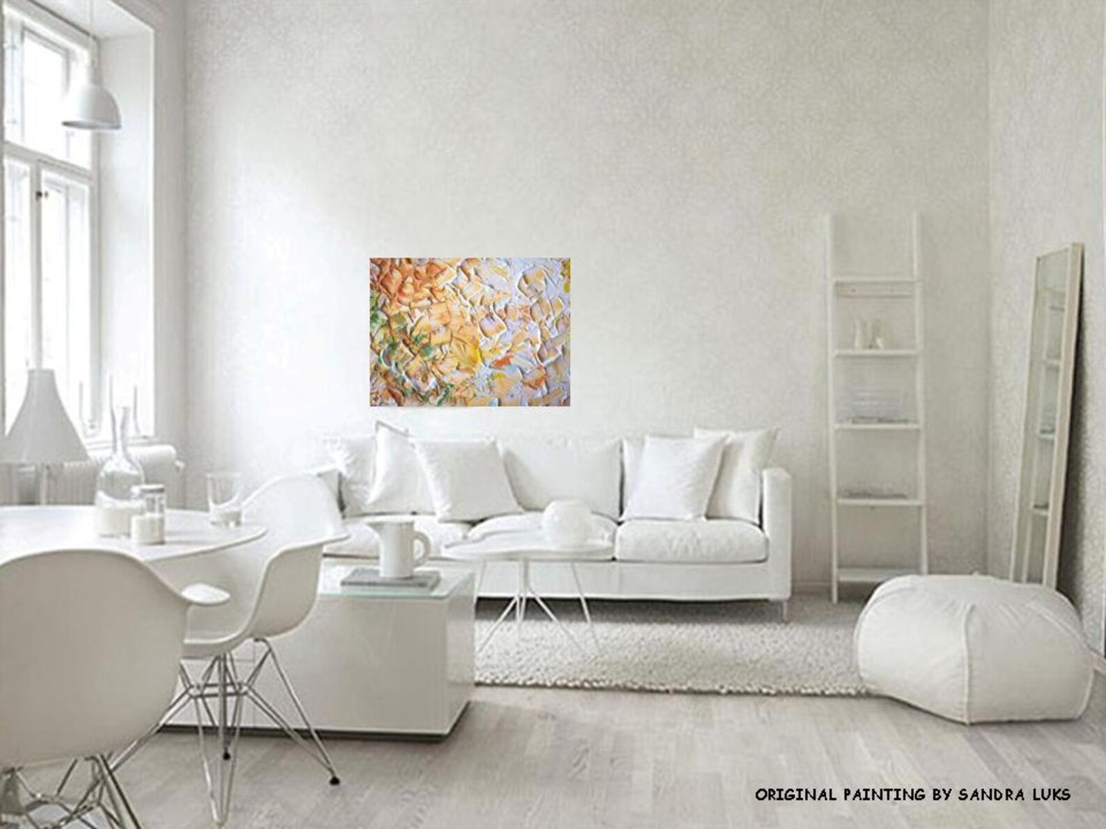 PEACH - Original Modern Abstract Wall Decor Painting, Size: 9" X 11 ...