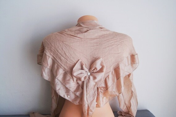 Items similar to Camel Bow Elegant shawl / scarf / triangle viscose ...