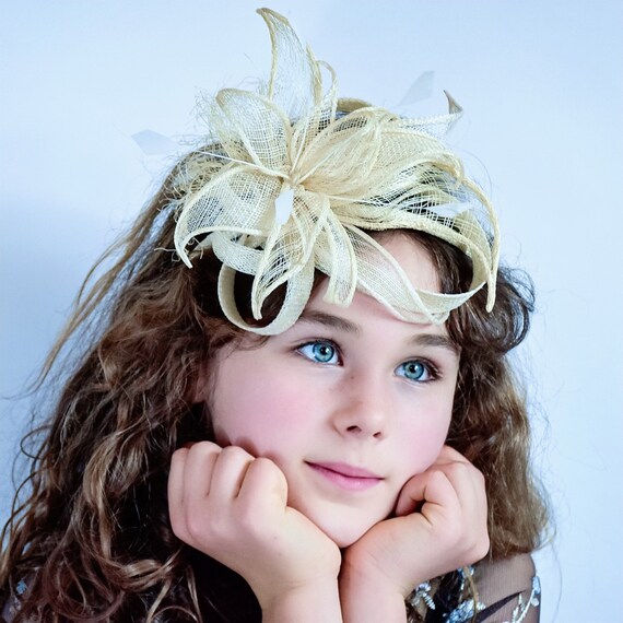 Ivory Girls or Bridal Fascinator. Kentucky Derby Fascinator. Hair Accessories. Girls Headband. Bridesmaids Hair Accessories Etsy Ireland