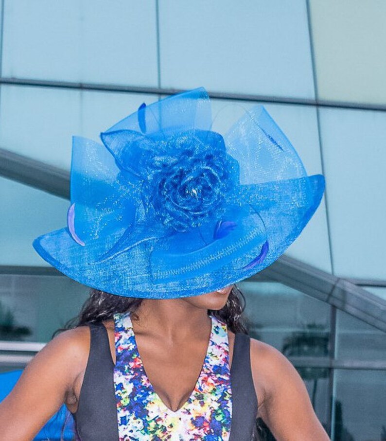 Royal Blue Kentucky Derby Hat. Derby Hat. Blue Hat. Royal Ascot Hat ...
