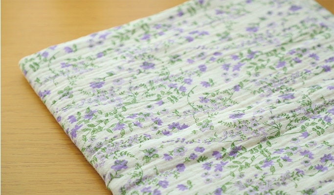 Wild Flowers Crinkle Double Gauze Fabric, Muslin Gauze, Flowers Cotton ...