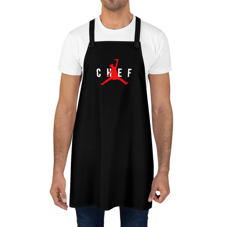 Funny Air Chef Apron Sports Logo Parody Black and Red | Etsy