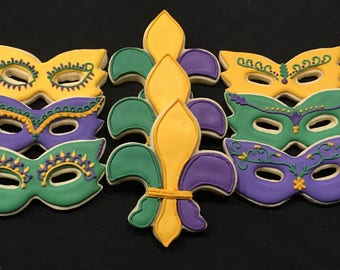 Mardi Gras Cookies | Etsy