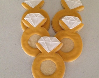 Diamond ring cookie | Etsy