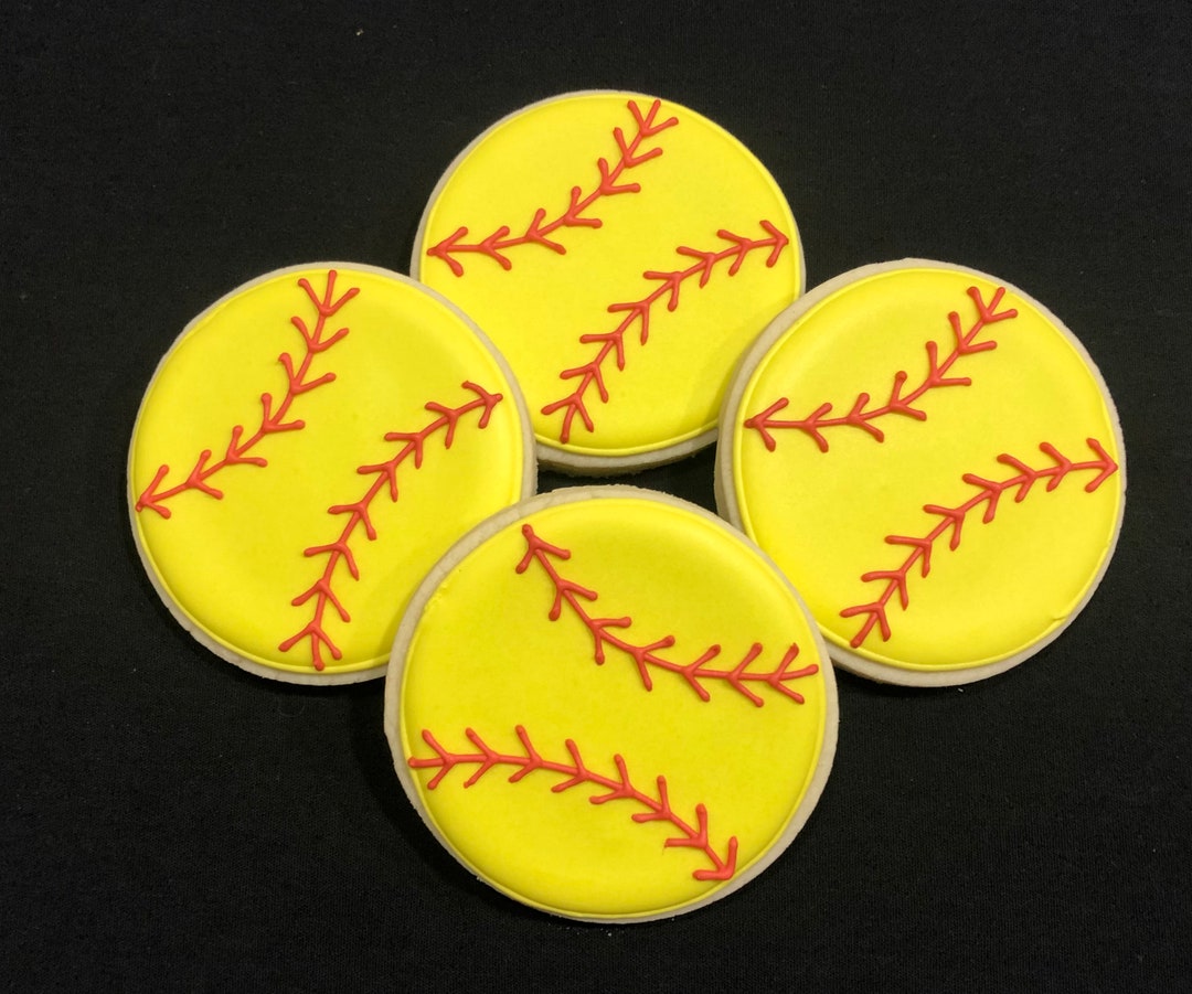 Softball Sugar Cookies- Item SHIPS in 7-10 Business Days, Please Order ...