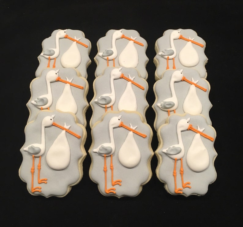 Stork/ Baby Shower Sugar Cookies-item SHIPS in 7-10 Business - Etsy