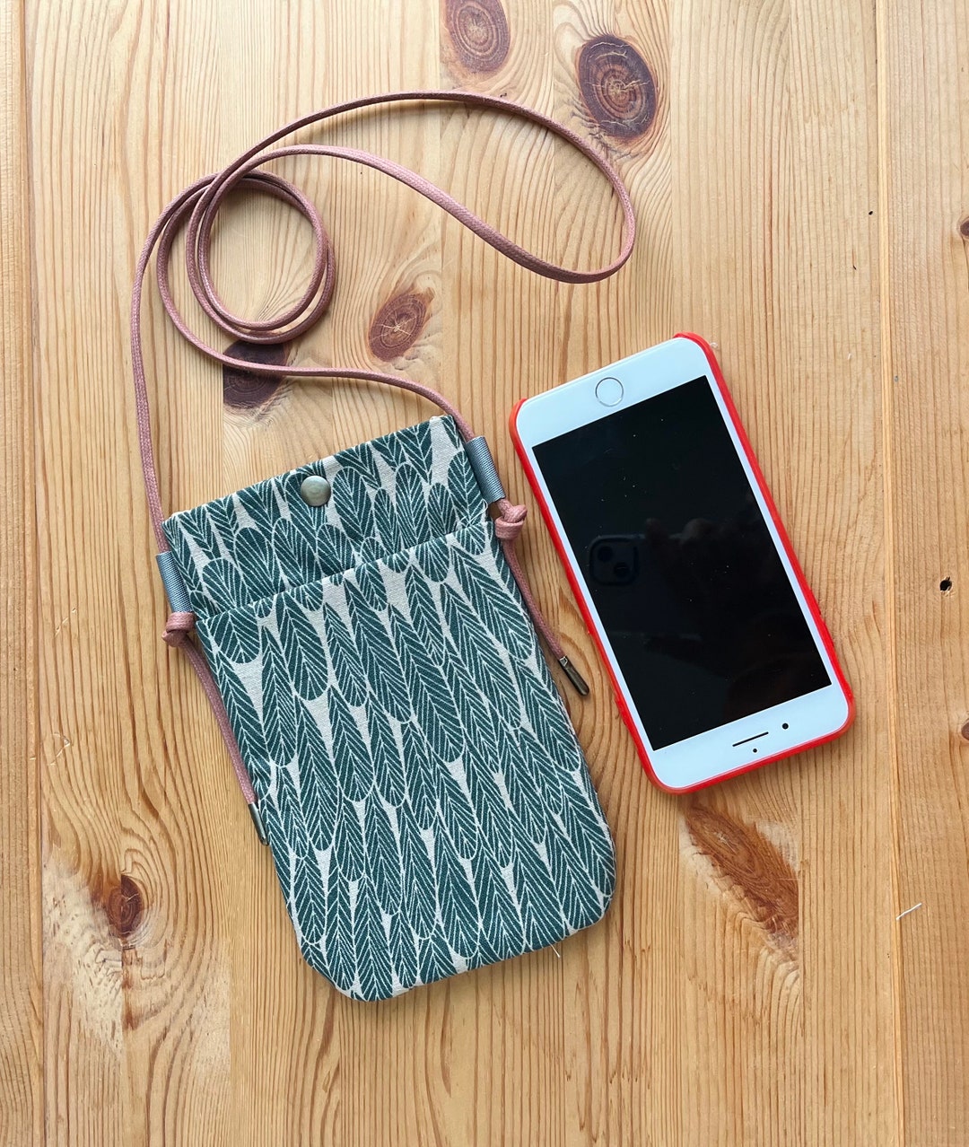 Feather Print / Phone Pouch / Passport Bag / Mini Bag / Easy Travel Bag ...