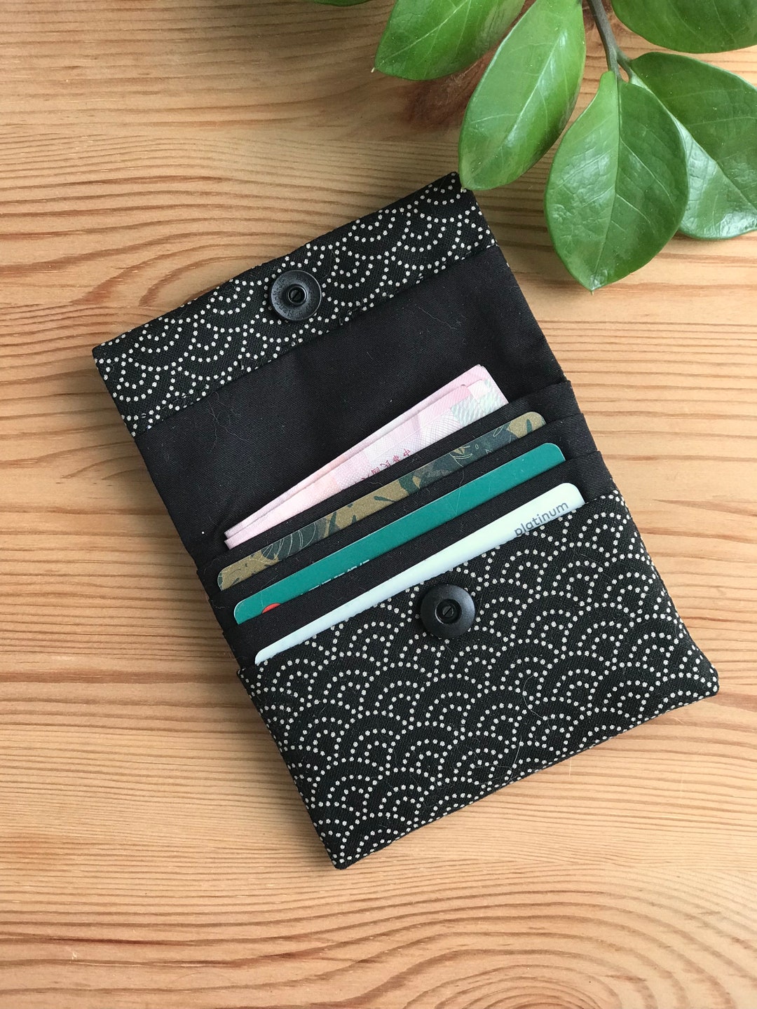 Japanese Fabric / Fabric Pocket Wallet / Card Holder / Minimalist ...