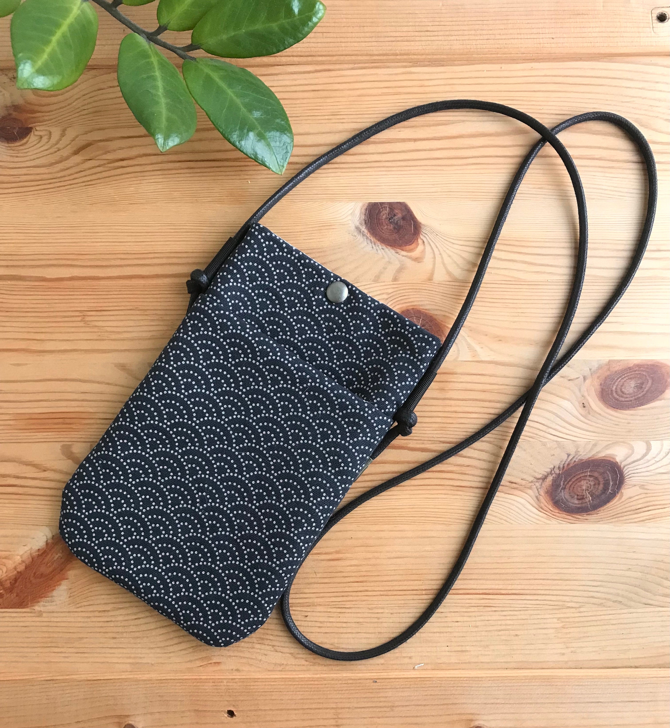 Mini Bag / Passport Bag / Phone Pouch / Japanese Wave Print / Easy ...