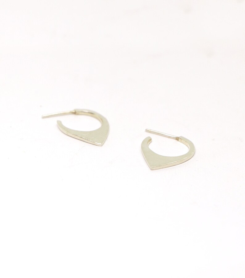 Small Hoops Sterling Silver Geometric Unisex Fin Hoops - Etsy