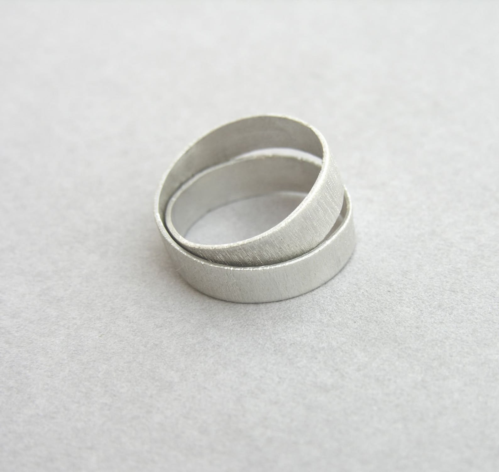 Double Band Ring Sterling Silver Wide Ring Minimalist | Etsy