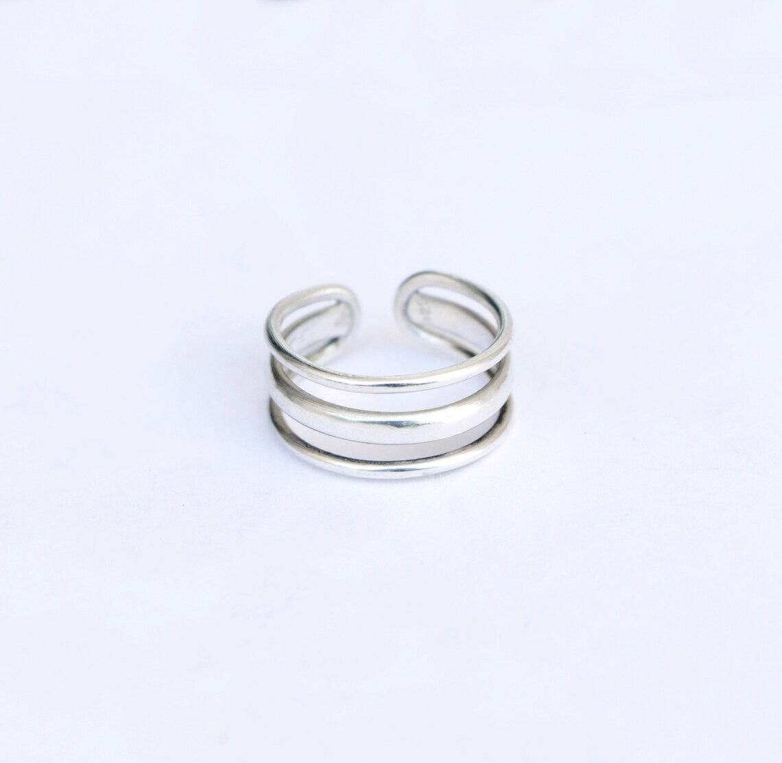 Triple Bar Open Ring Three Band Ring Intertwined Bands - Etsy