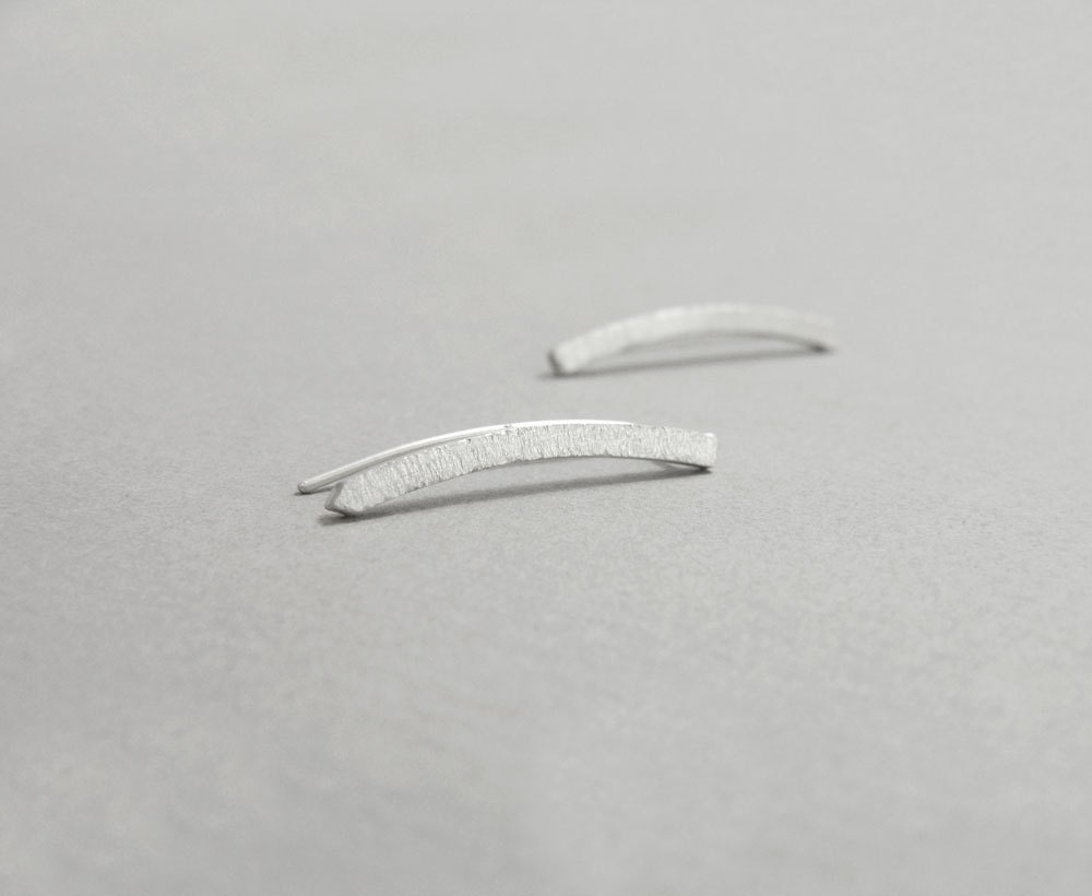 Ear Climber Sterling Silver Ear Pins Bar Ear Crawlers Ear - Etsy