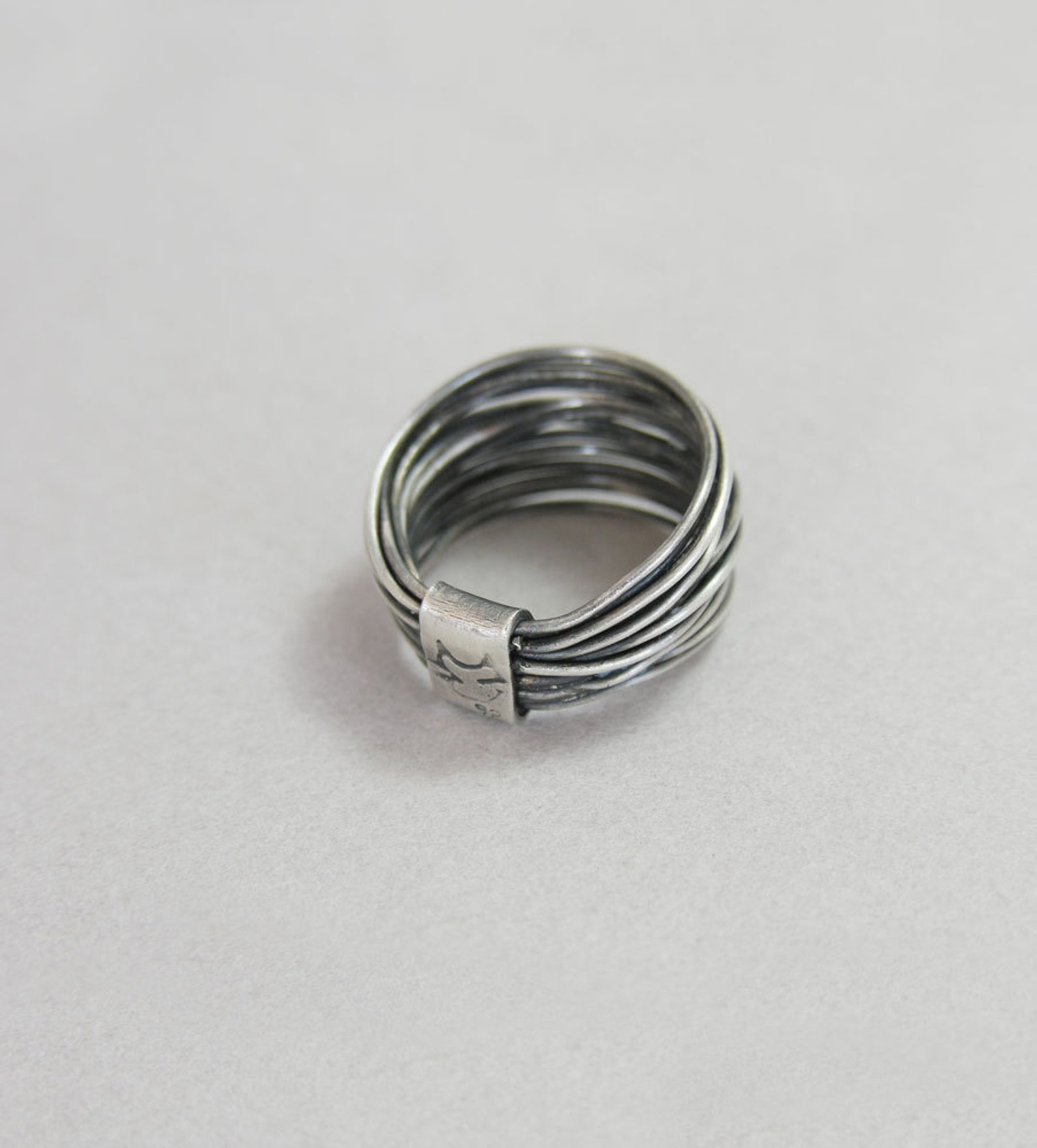 Wide Band Ring Sterling Silver Layered Ring Multiple Band - Etsy