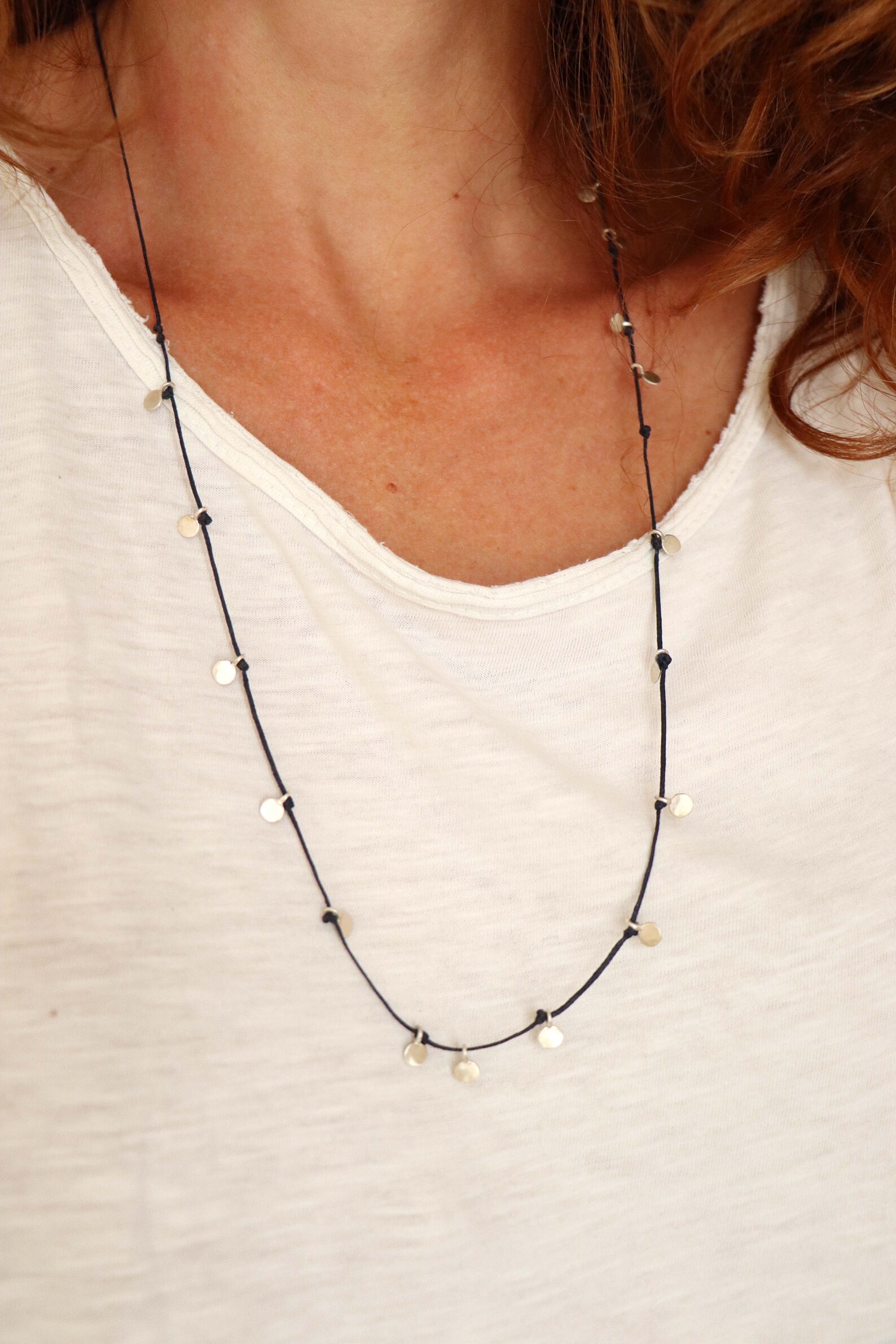 Silver Coin Necklace Dot Multi Disc Minimalist Geometrical - Etsy