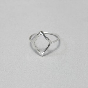 Rhombus Ring, Hollow, Sterling Silver, Minimalist, Geometrical, Modern ...