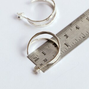 Silver Double Hoop Earrings, Small Hoops 2 Cm, Minimalist Hoops, Double ...