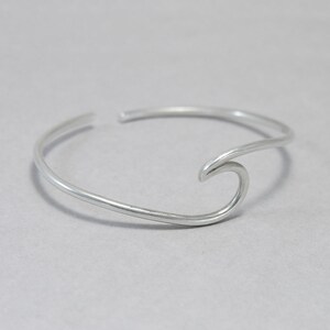 Wave Cuff Bangle, Sterling Silver, Beach Jewellery, Ocean Bracelet ...
