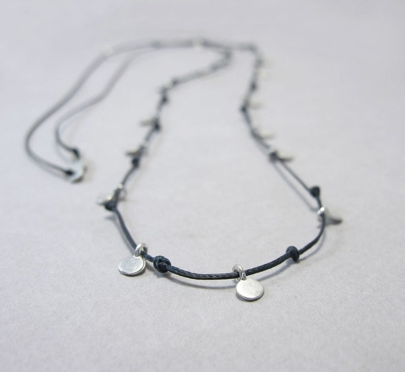 Silver Coin Necklace Dot Multi Disc Minimalist Geometrical - Etsy