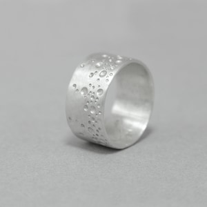 Bubble Wide Band Ring Sterling Silver, Dots, Unisex, Men Ring, Sterling ...