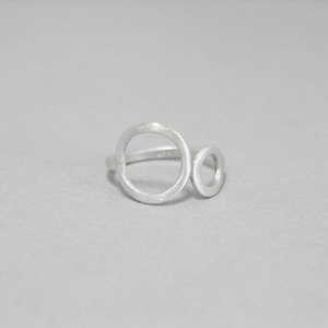 Two Circles Ring, Infinity Boho Sterling Silver Ring, Open Circle Ring ...