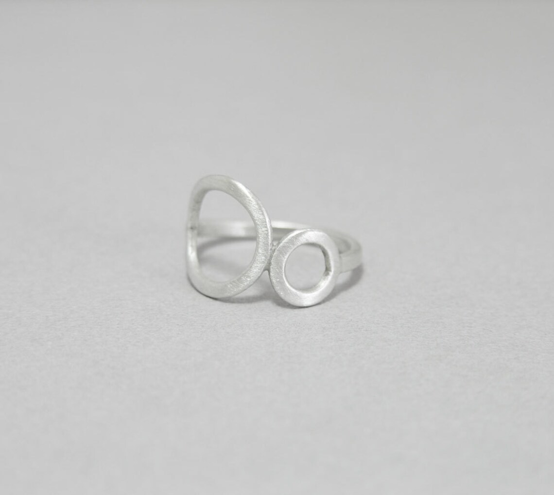 Two Circles Ring Infinity Boho Sterling Silver Ring Open - Etsy