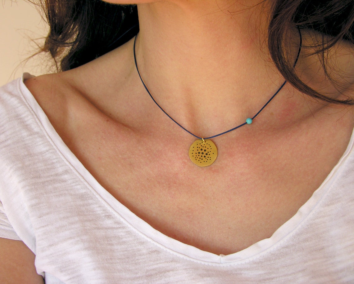 Organic Coin Necklace With Holes: Contemporary Design - Etsy