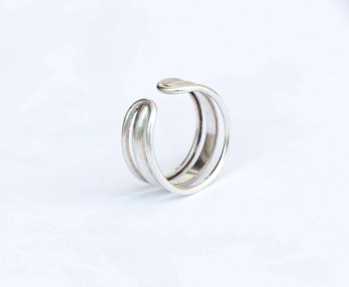 Triple Bar Open Ring Three Band Ring Intertwined Bands - Etsy