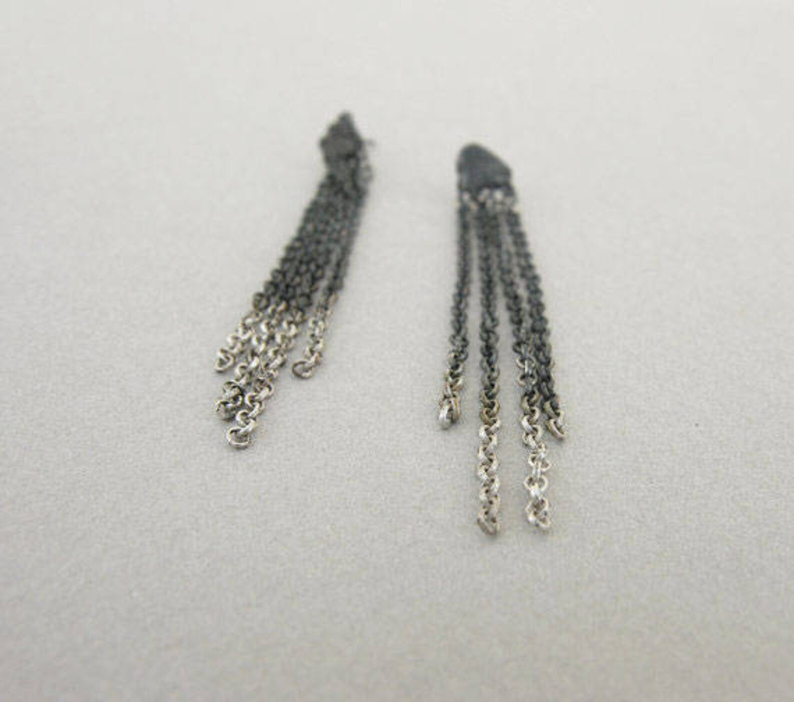 Chain waterfall earrings long tassel chain earrings dangling | Etsy