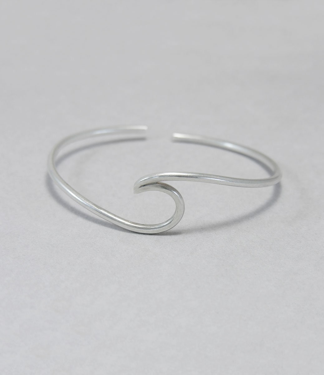 Wave Cuff bangle sterling silver beach jewellery ocean | Etsy