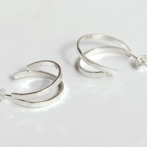 Silver Double Hoop Earrings, Small Hoops 2 Cm, Minimalist Hoops, Double ...
