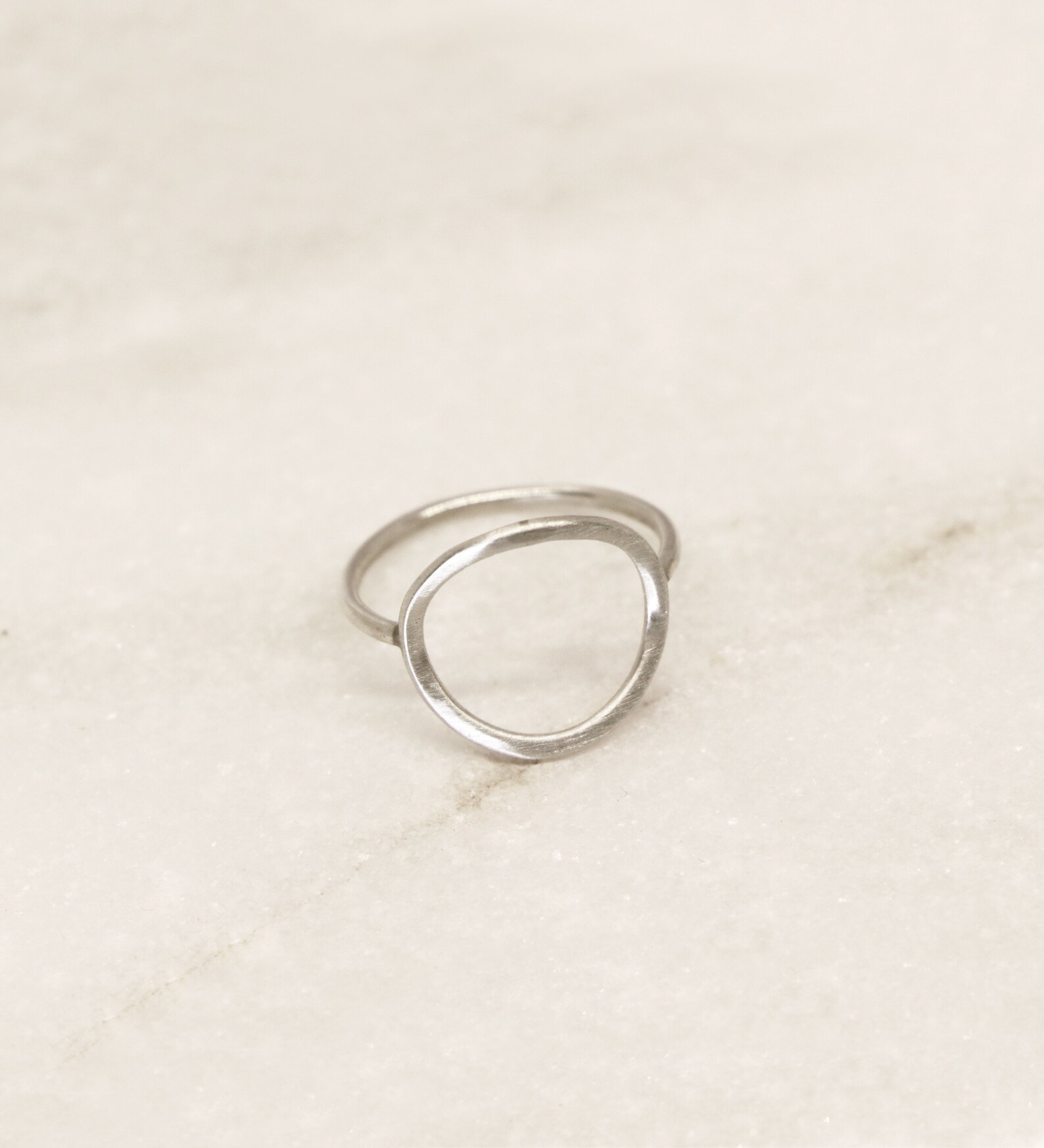 Open Circle Ring Sterling Silver Dainty Ring Minimalist - Etsy