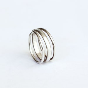 Triple Bar Open Ring, Three Band Ring, Intertwined Bands, Stacking ...