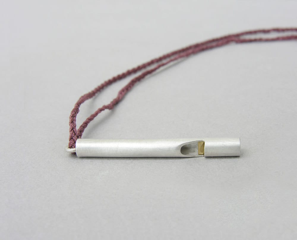 Sterling Silver Whistle Necklace, Real Handmade, Minimalist Jewellery ...