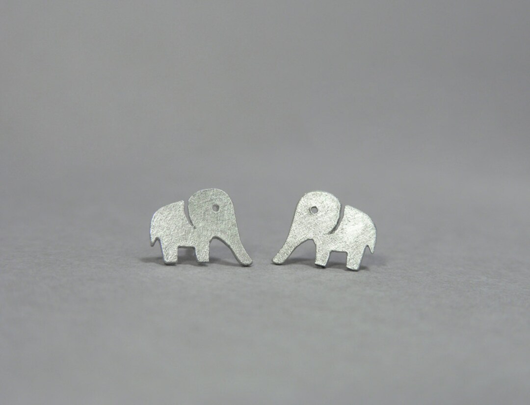 Elephant Posts, Silver Elephant Studs, Animal Studs Good Luck Earrings ...