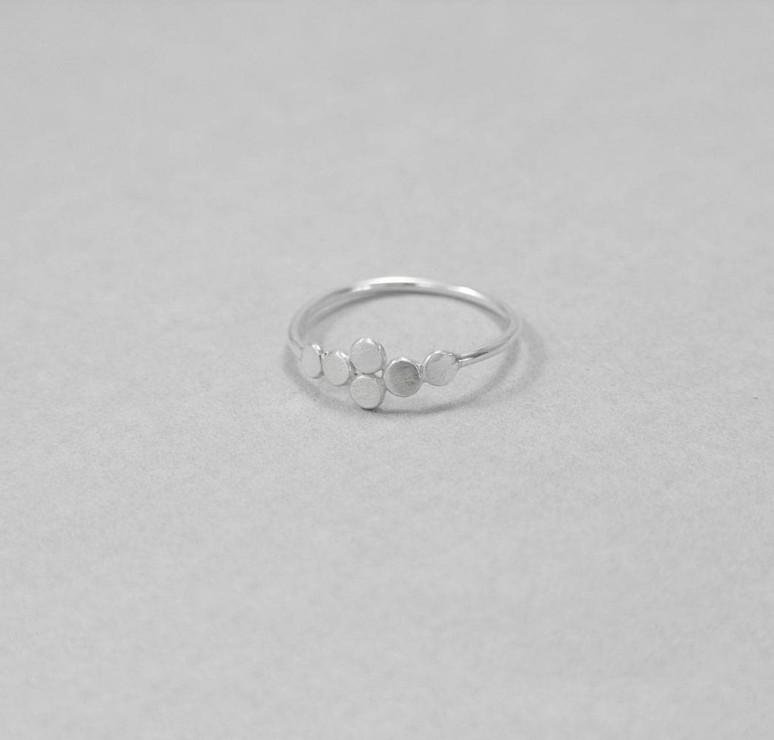 Dots Ring Disc Circles Ring Sterling Silver Stacking - Etsy