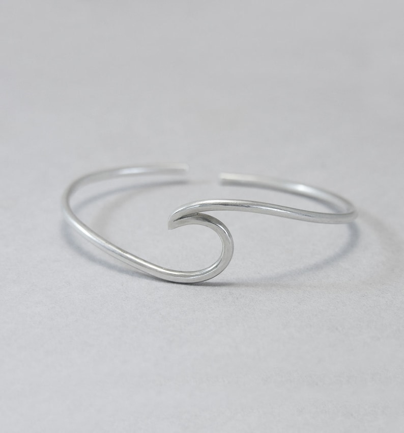 Wave Cuff Bangle Sterling Silver Beach Jewellery Ocean - Etsy