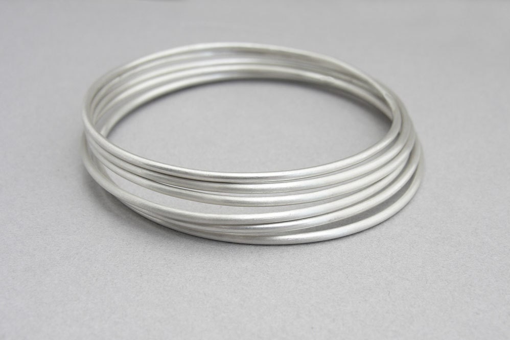 Plain Bangle Sterling Silver Skinny Smooth Round Bangle Bracelet Slim Silver Cuff Bohemian Stacking Bangles Gift for Her