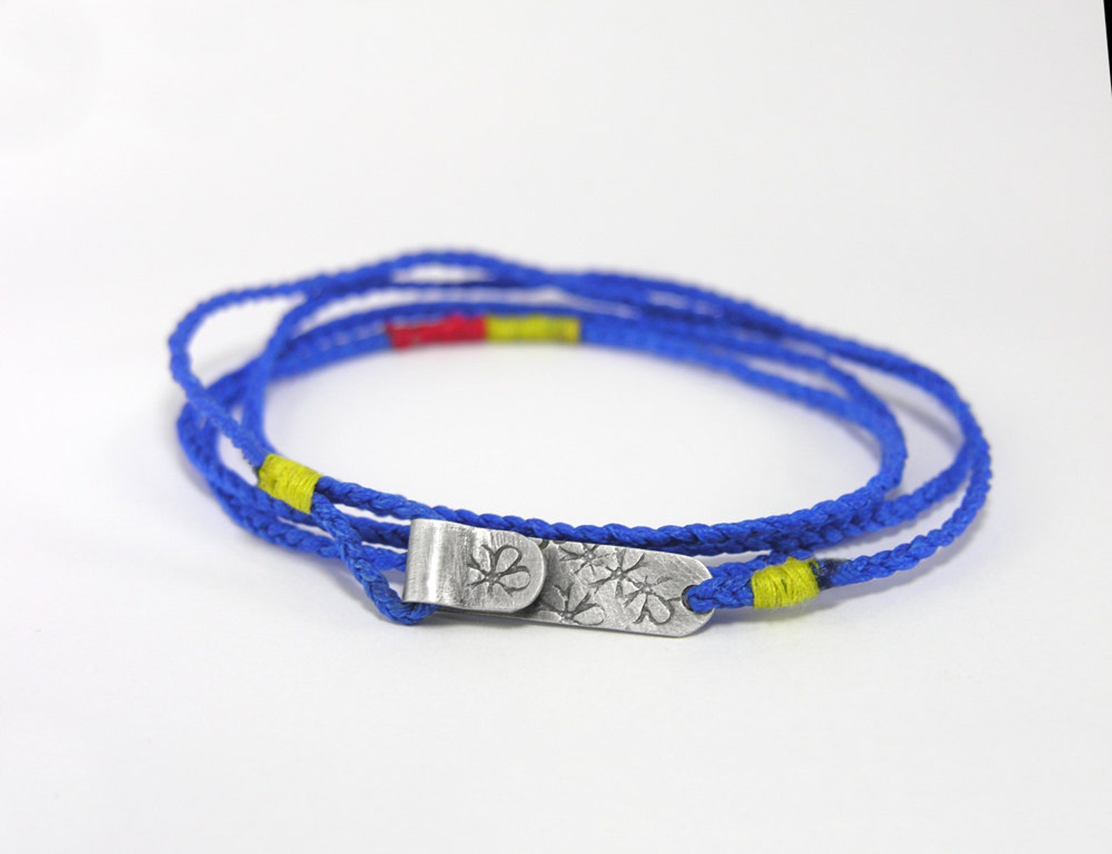 Silver Wrapped Bracelet Summer Stacking Bracelet Layered - Etsy