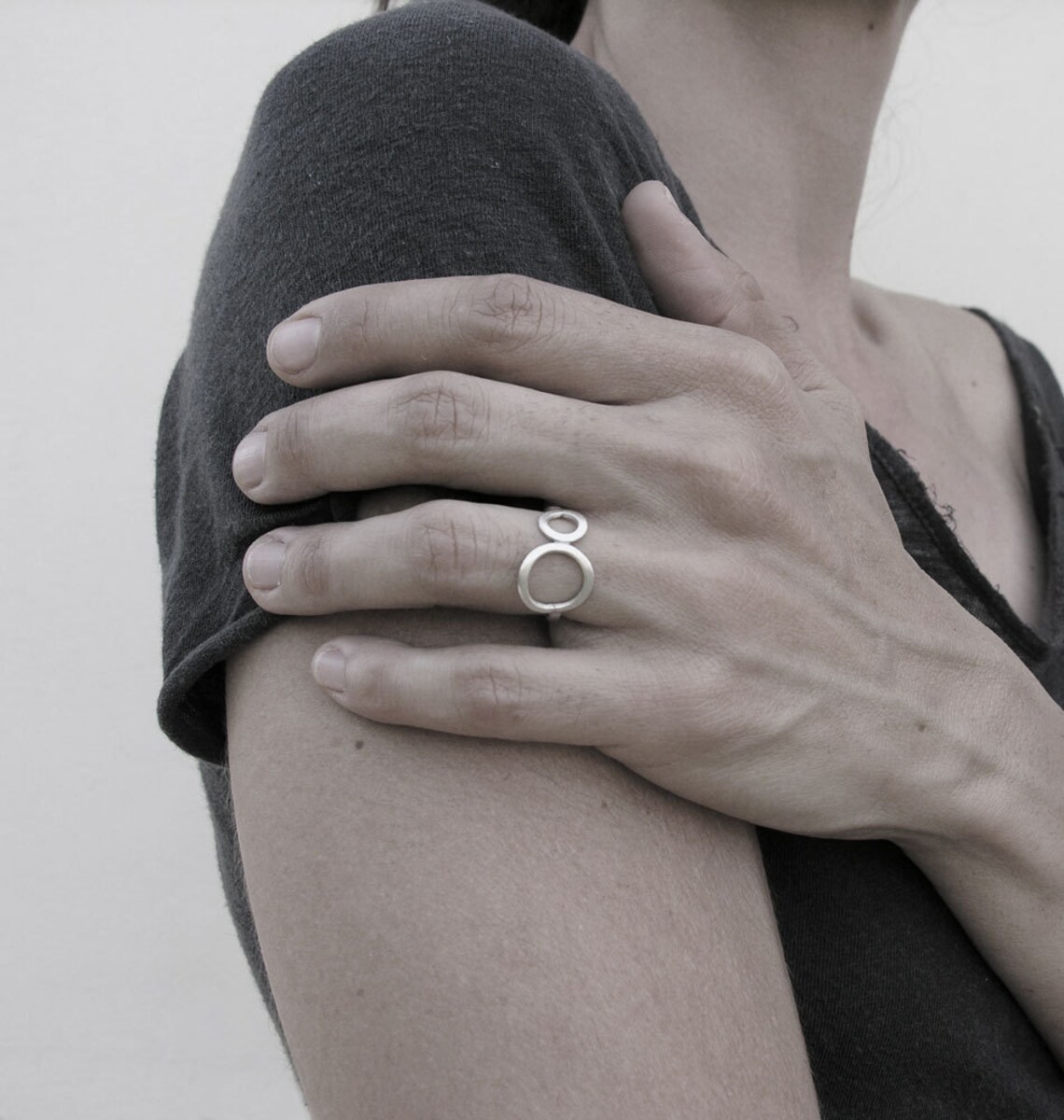 Two Circles Ring Infinity Boho Sterling Silver Ring Open - Etsy