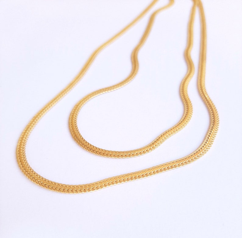 Flat Snake Chain Necklace Gold Plated 18k Flat Golden Chain - Etsy