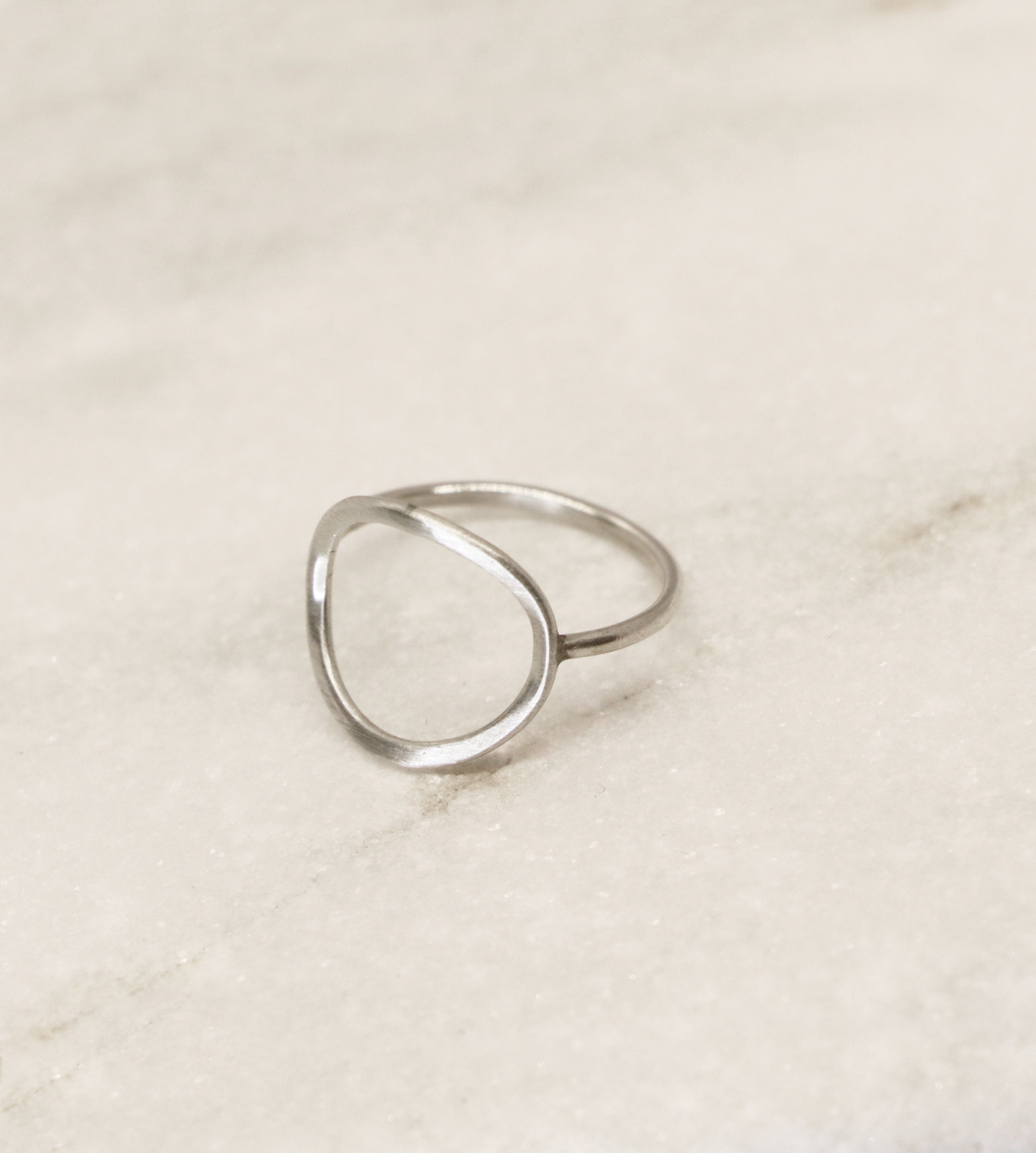 Open Circle Ring Sterling Silver Dainty Ring Minimalist - Etsy