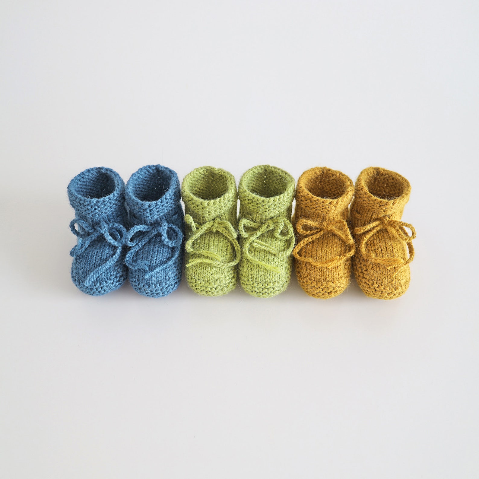 Blue Hand Knitted Baby Boy Booties, Newborn Crib Shoes Handmade 100% ...