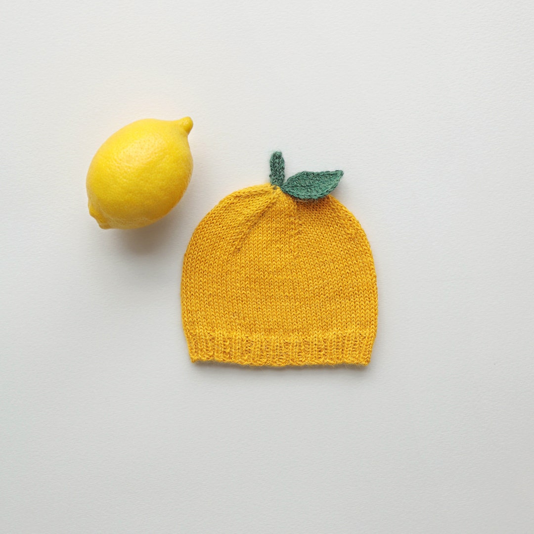 Fruit Baby Hat Lemon Pure Alpaca - Newborn & Infant 0-12 Months - Etsy