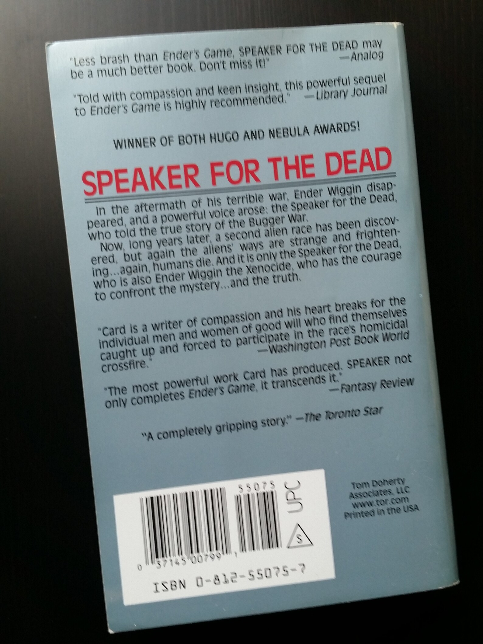 Speaker for the Dead Orson Scott Card 1994 Paperback | Etsy