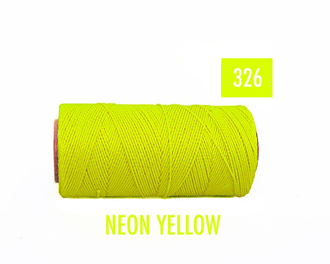 NEON YELLOW Macrame Thread - Waxed Polyester Cord - Waxed Cord ...