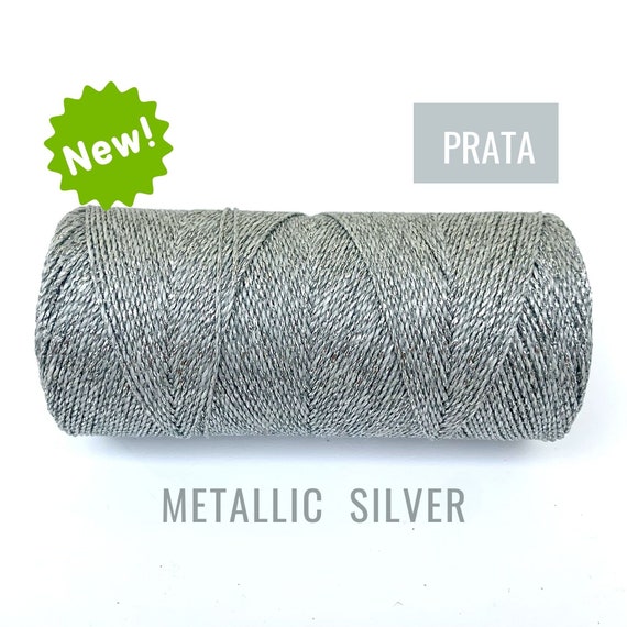 NEW Metallic Silver Macrame Cord Waxed Polyester Linhasita | Etsy